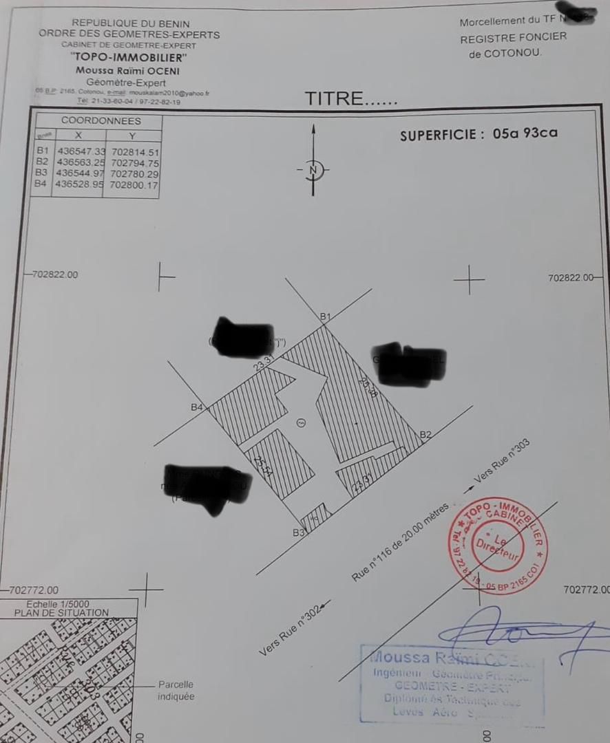 PARCELLE A VENDRE À COTONOU ZONGO - Ladynad Immobilier & Construction